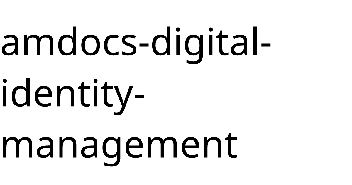 Amdocs Digital Identity Management | TM Forum ODA Component Directory